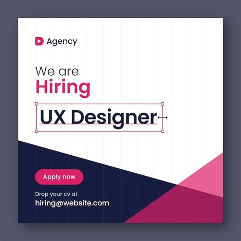 Premium Psd We Are Hiring Ui Ux Design Job Vacancy Web Banner And