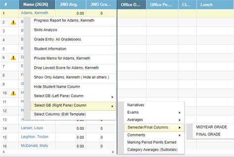 templates add a gradebook column rediker software