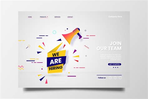 Were Hiring Typescript For Web Home Page With Megaphone Icon Campaign