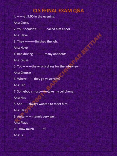 Cls Final Exam Qanda Pdf