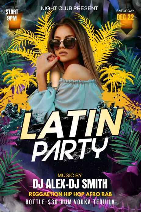 Plantilla De Latin Night Flyer Postermywall