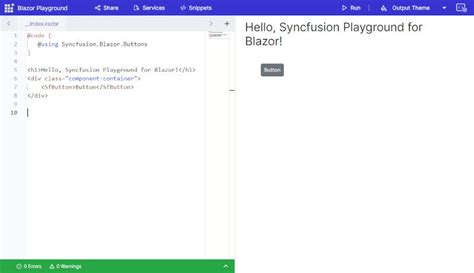 Explore Syncfusions Blazor Playground