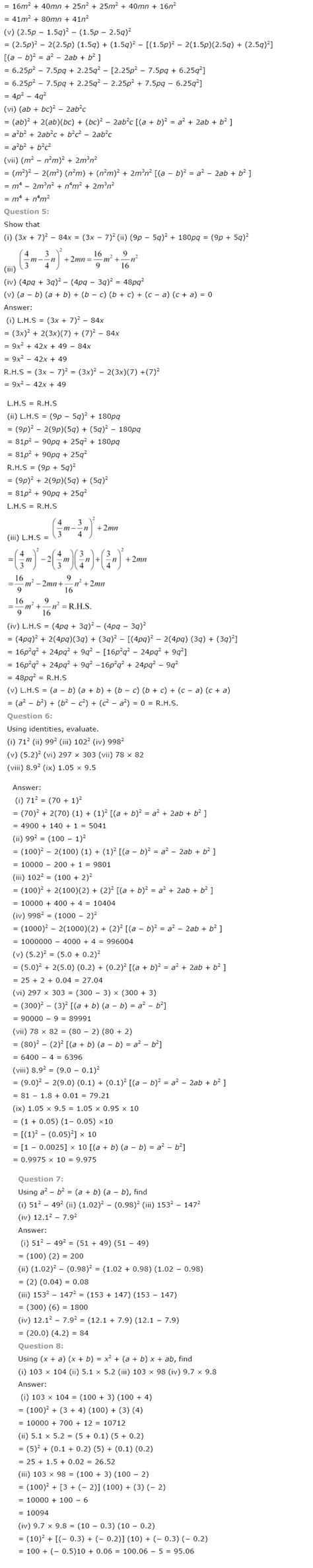 Ncert Solutions For Class 8 Maths Ch 9 Algebraic Expressions And Identities