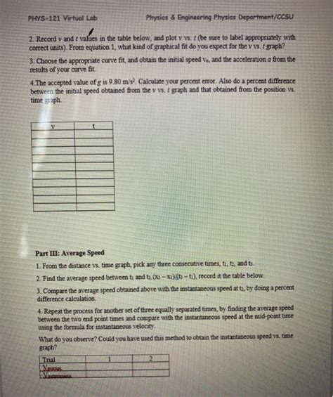Phys 121 Virtual Lab Physics And Engineering Physics
