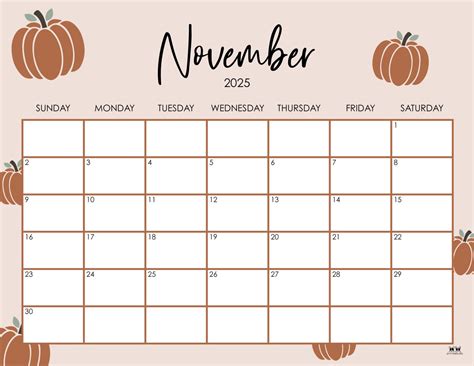 November 2025 Calendars 107 Free Printables Printabulk