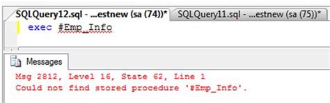 temporary stored procedures in sql server