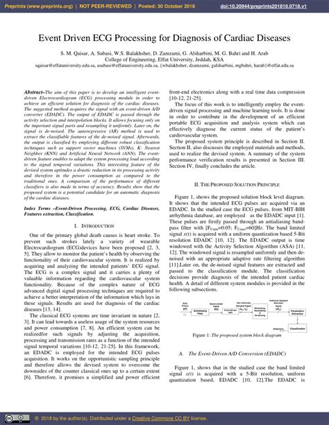 pdf event driven ecg processing for diagnosis of cardiac diseases