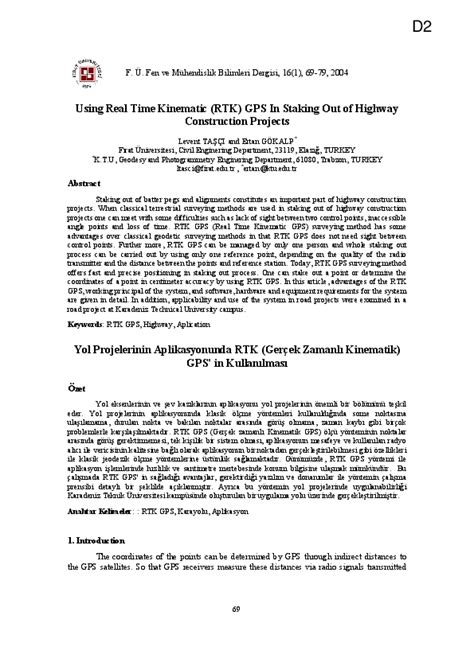 Pdf Using Real Time Kinematic Rtk Gps In Staking Out Of Highway