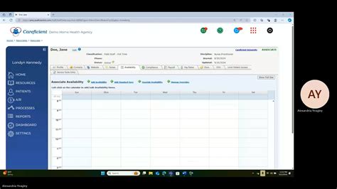 Associates Availability Tab