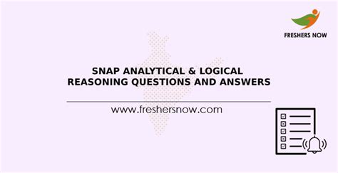 Snap Analytical And Logical Reasoning Questions And Answers