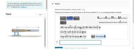 Solved The Force Acting On A Projectile Having A Mass M As Chegg