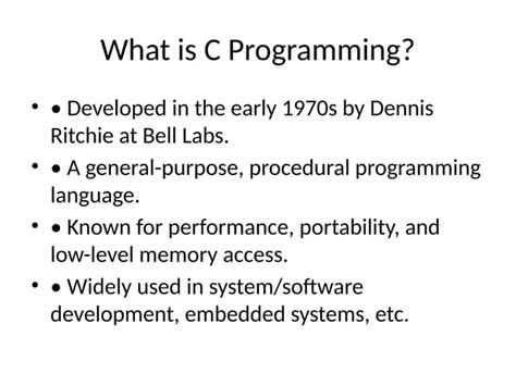 Introduction To Programming C Language For Ppt
