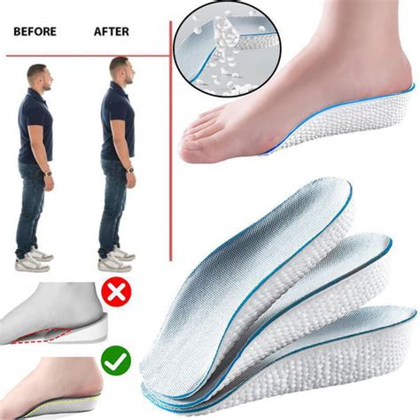 1 2pairs Invisible Heel Lift Inserts Height Increase Insoles For Leg