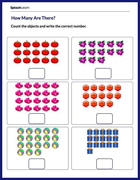Counting Objects Within 20 Worksheets Free Printable Splashlearn