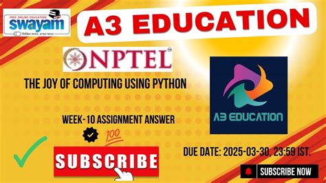 Nptel The Joy Of Computing Using Python Week 10 Assignment Answers Solution Quiz 2025 Jan