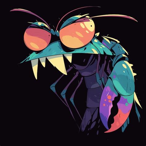 Premium Vector Mantis Shrimp Punching Prey