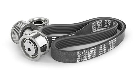 흰색 배경에 분리 된 자동차 교류 발전기 벨트 3d 일러스트레이션 도르래에 대한 스톡 사진 및 기타 이미지 도르래 허리띠 엔진 Istock