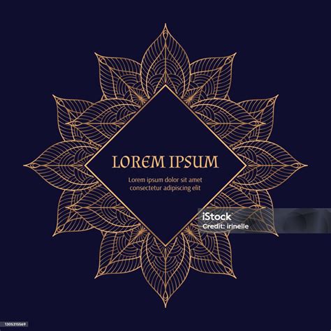 럭셔리 공작 깃털 꽃 로얄 패턴 벡터 프레임 민족 연꽃 만다라 라벨 웨딩 파티 초대를위한 아랍어 디자인 벡터에 대한 스톡 벡터 아트 및 기타 이미지 Istock