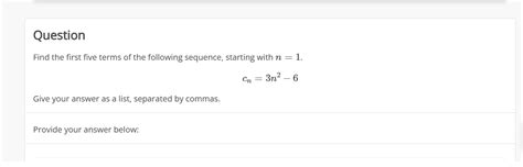 Solved Find The First Five Terms Of The Following Sequence Chegg