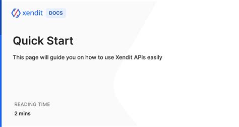 Quick Start Xendit Docs