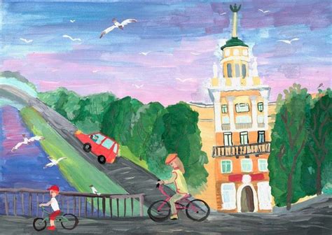 Детские рисунки на тему Мой город Рисуем вместе