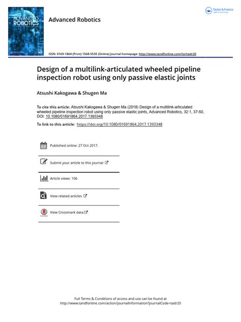 Design Of A Multilink Articulated Wheeled Pipeline Inspection Robot