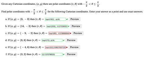 solved given any cartesian coordinates x y there are