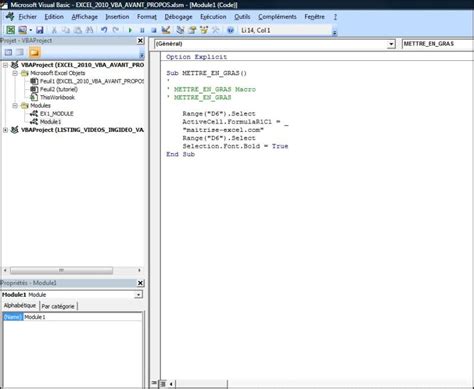 Excel 2010 Commencer Avec Excel Vba En Moins De 6 Min Maitrise Excel
