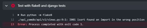 Import Sorting Error Flake8 Isort Error I001 Isort Found An Import In