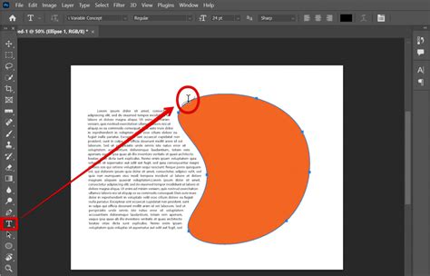 can you wrap text in photoshop