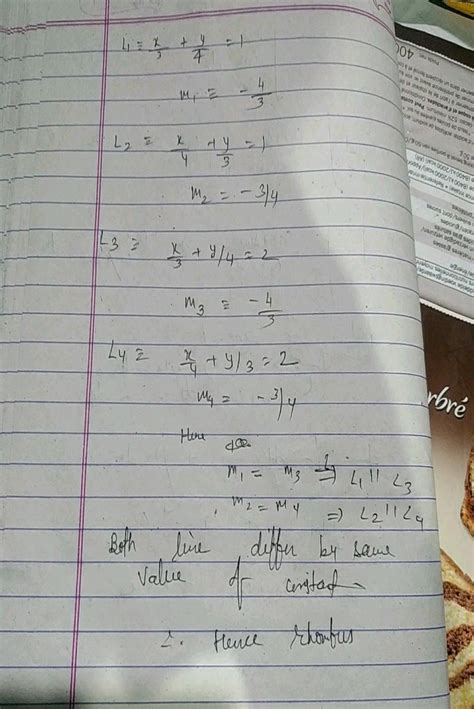 consider the lines l {1} frac{x}{3} frac{y}{4} 1 l {2} frac{x}{4