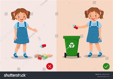 Cartoon Garbage On Ground