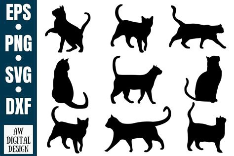 Cat Silhouette Graphic By Aw Digital Design · Creative Fabrica