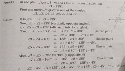 EXAMPLE In The Given Figure Lm And T Is A Transversal Such That