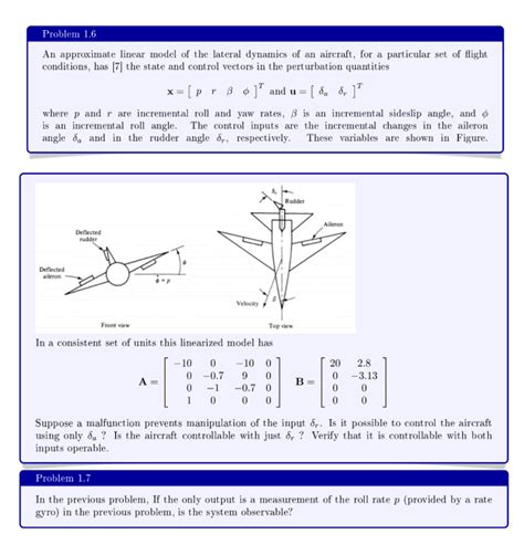 solved problem 1 6an approximate linear model of the lateral