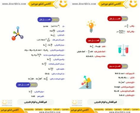 دانلود جزوه فرمول نامه فیزیک کنکور تجربی