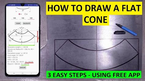 How To Draw A Flat Pattern Truncated Cone In 3 Easy Steps With Free App