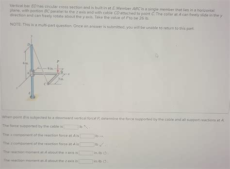 Solved Vertical Bar ED Has Circular Cross Section And Is Chegg