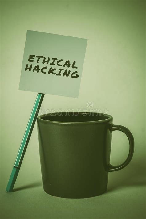 Text Caption Presenting Ethical Hacking Word Written On A Legal Attempt Of Cracking A Network