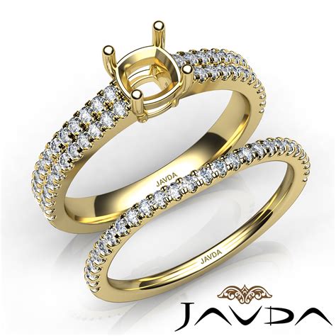 Diamond Engagement Cushion Semi Mount Ring U Cut Bridal Set 14k Gold 0