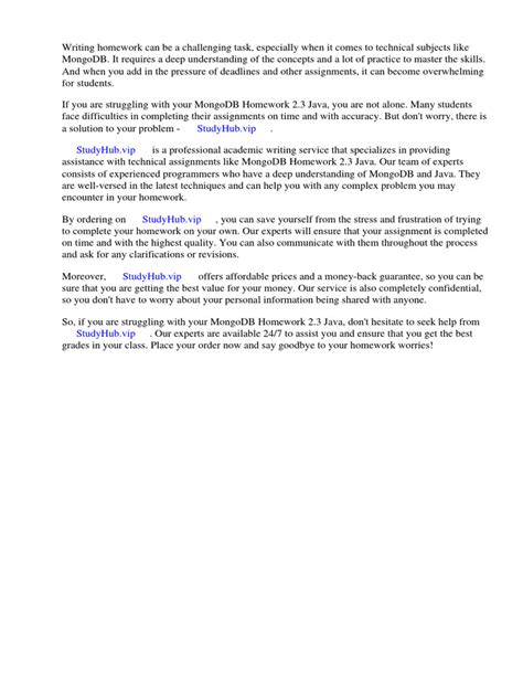Mongodb Homework 23 Java Pdf No Sql Databases