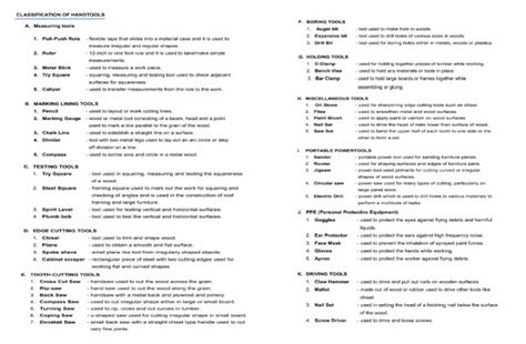 Classification Of Tools Pdf
