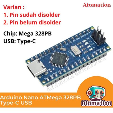 Jual Arduino Nano V3 Atmega 328pb Mega328pb Type C Usb Belum Disolder Kab Sleman