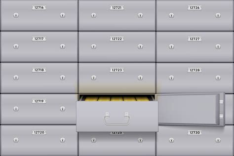 Bank Safe Deposit Box Vector Illustration Isolated On White Background