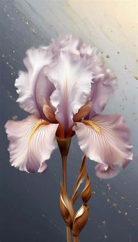 Профессиональное фото нежные серо розовые ирисы аэрография Цветочные картины Картины Ирисы