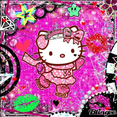 Hello Kitty Bilder Glitter Hello Kitty And Mimmy Glitter Stickers