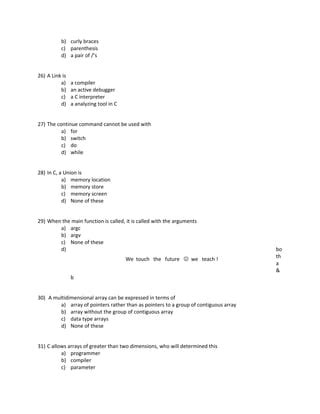 C Programming DOC Programming Languages Computing