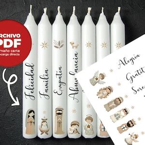 Plantilla Pdf Velas Pegatinas Para Velas Diseño Para Impresión