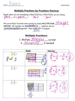 Multiply Fractions GUIDED NOTES By Gannon S Guided Notes TPT