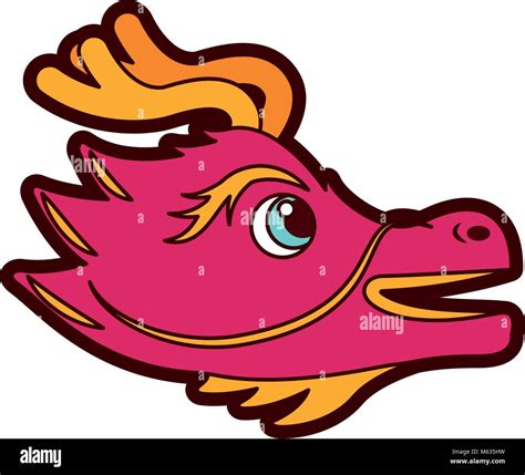 Cartoon Chinese Dragon Head